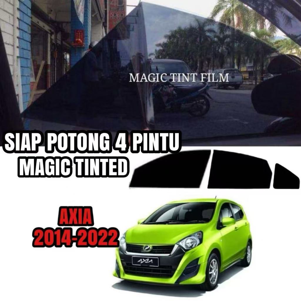 Perodua Axia (Years 2014-2022) 4 Pintu Siap Potong Magic Tinted 80% ...