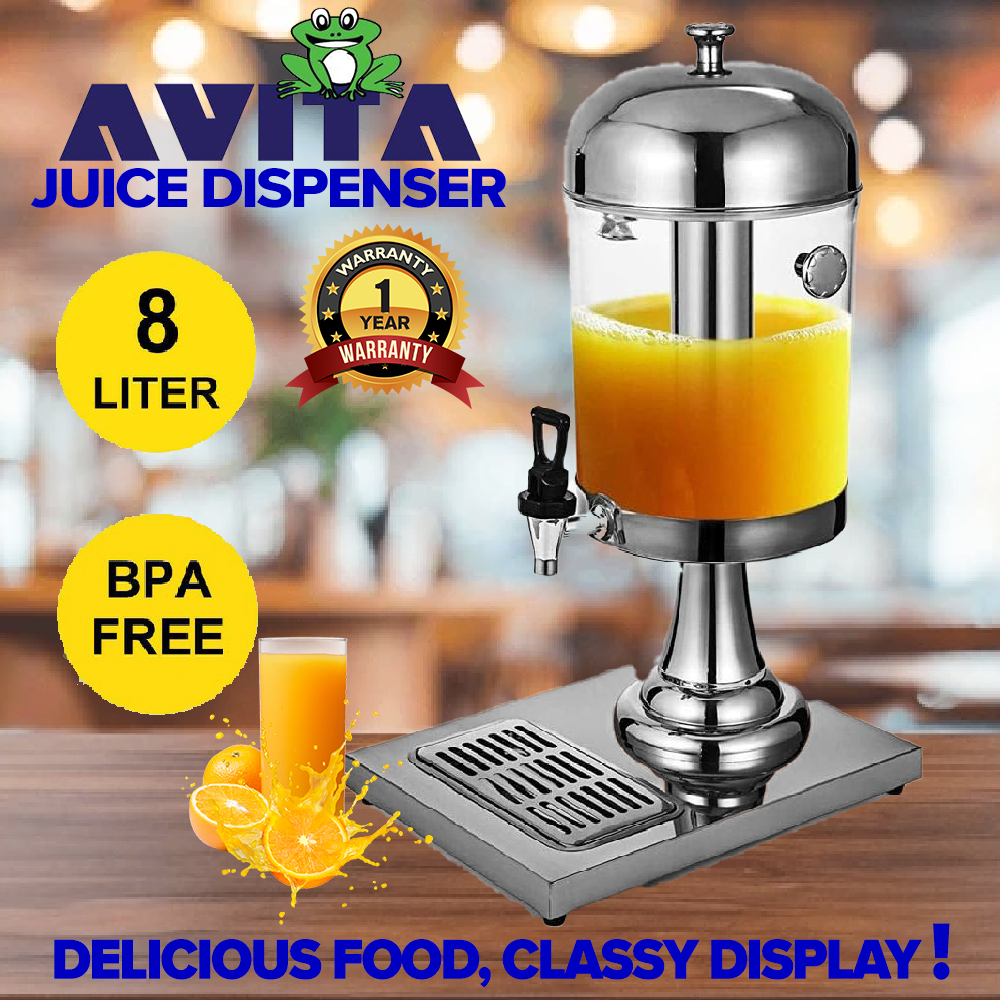 AVITA 8L STAINLESS STEEL JUICE DISPENSER WITH ICE CHAMBER JUICER | TONG ...