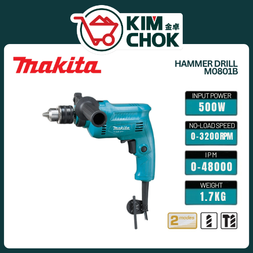 MAKITA Gerudi Tukul 5/8" 500W M0801B | Makita Hammer Drill Suitable For Concrete / Steel / Wood ...