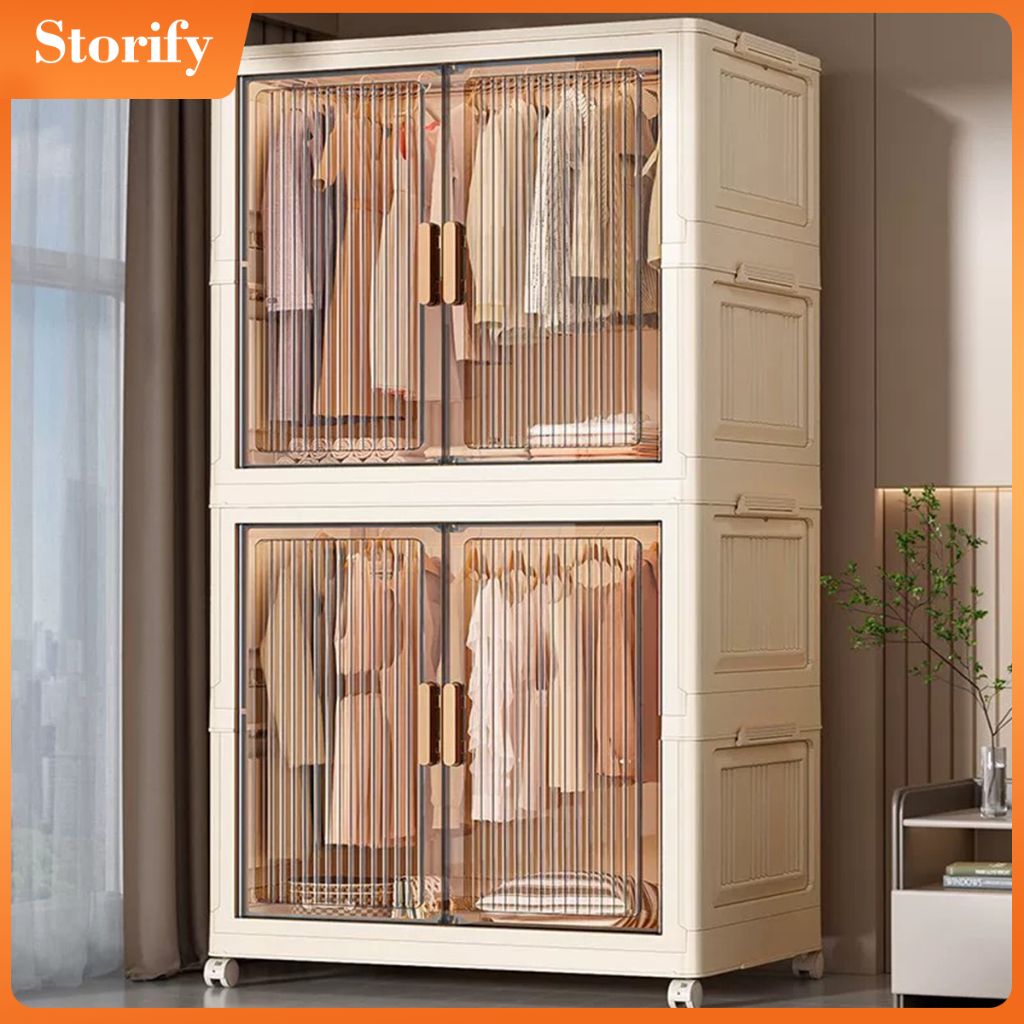 Portable Almari Baju Plastic Wardrobe with Drawers almari plastik ...