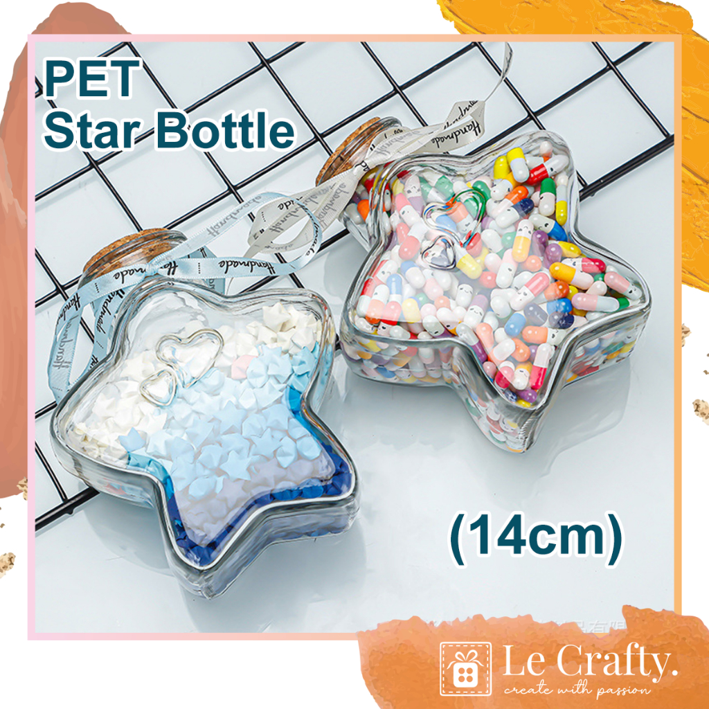 Lecrafty - Lucky Star PET Plastic Bottles Wishing Jar Origami Star LED ...