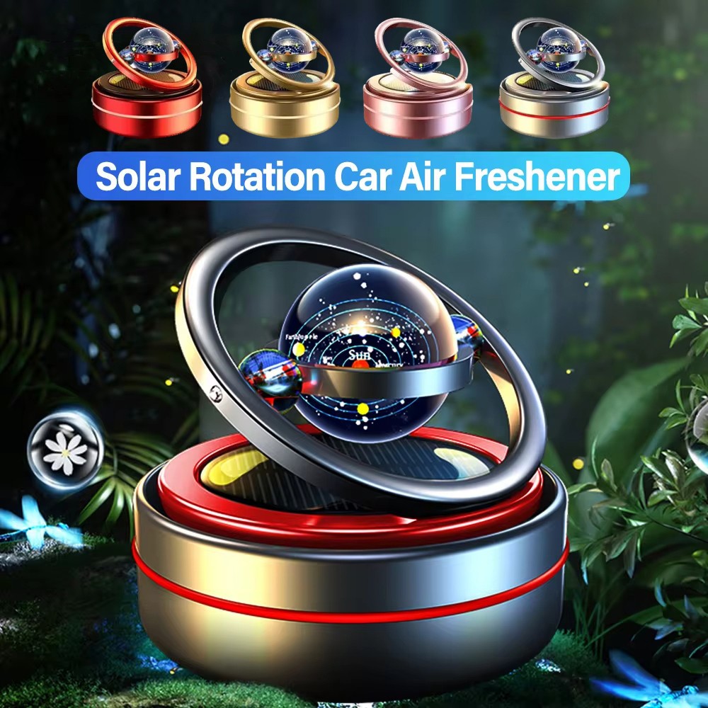 Car Fragrance Solar Car Air Freshener, Aluminum Double Ring Long ...