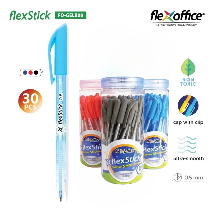 FlexOffice FlexStick Ball Pen [Tub of 30pcs] 0.5mm/0.7mm Office ...