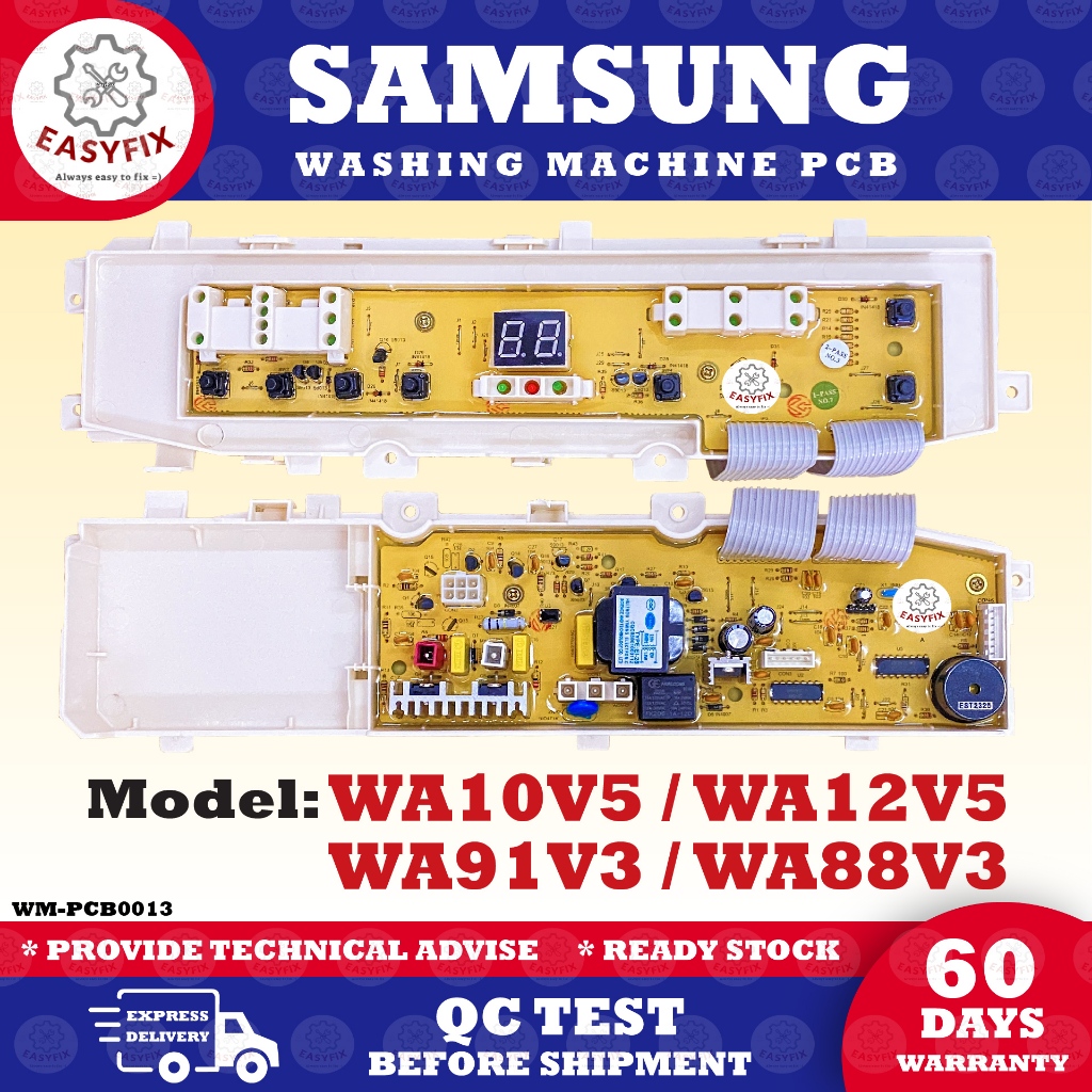 WA10V5 / WA12V5 / WA91V3 / WA88V3 SAMSUNG WASHING MACHINE PCB (CONTROL BOARD) POWER BOARD 10V5 ...