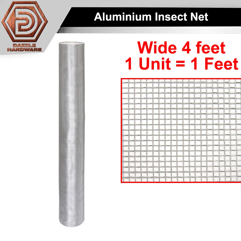 [1 unit = 1 feet ] Aluminium insect net square shape jaring kelabu ...