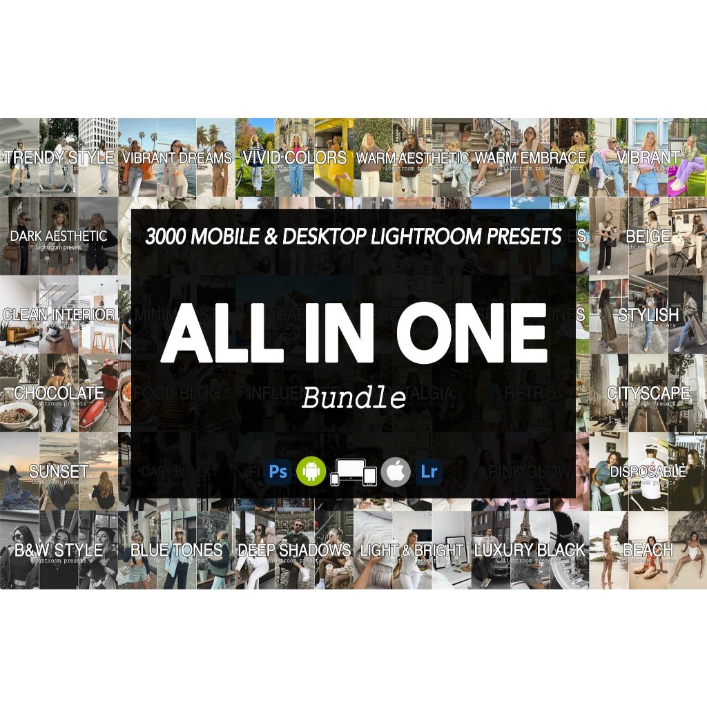 BUNDLE - 3000 Lightroom Presets Mobile & Desktop - DNG/ XMP File - For ...