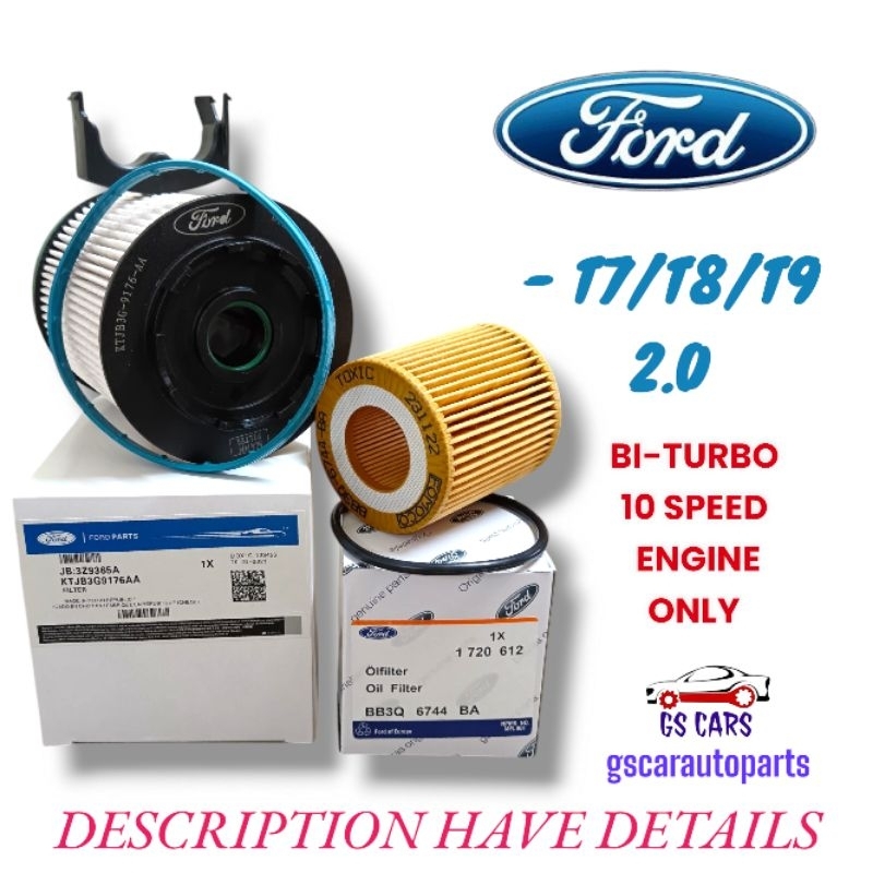 Ford Ranger T7/T8/T9 2.0 BI-TURBO 10Speed engine fuel filter/diesel ...
