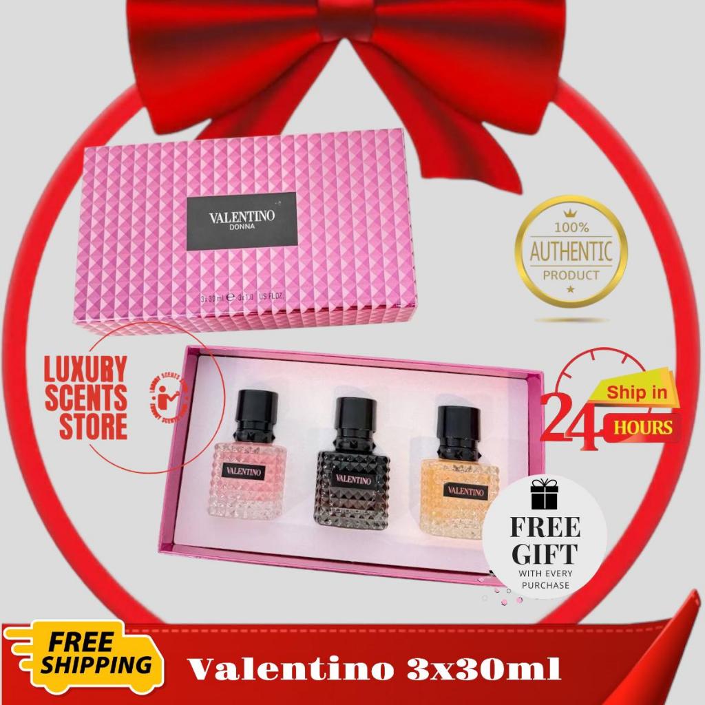 💯% Valentino DONNA mini Perfume 3in1 GIft Set For Women 3X30ml Perfume ...