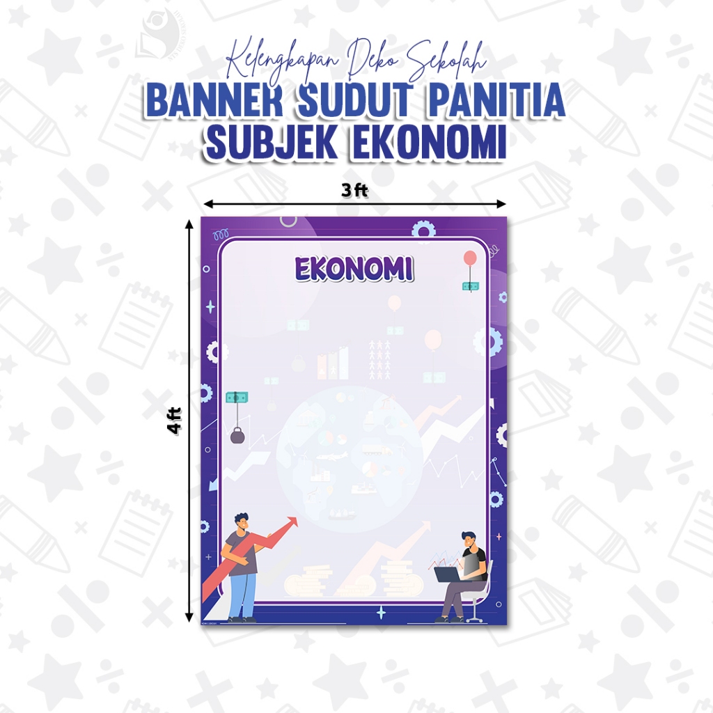 🌸READY DESIGN🌸 Banner Sudut Panitia - Subjek Ekonomi / Hiasan Kelas ...