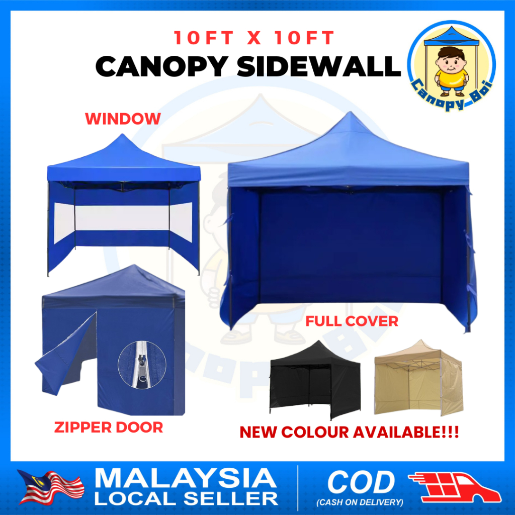 10x10 Canopy Sidewall Only Kain Sisi Kanopi Sahaja for Camping, Market ...