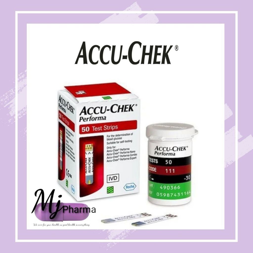 Accu-Chek Performa test 50 strips check glucose self test performa nano ...