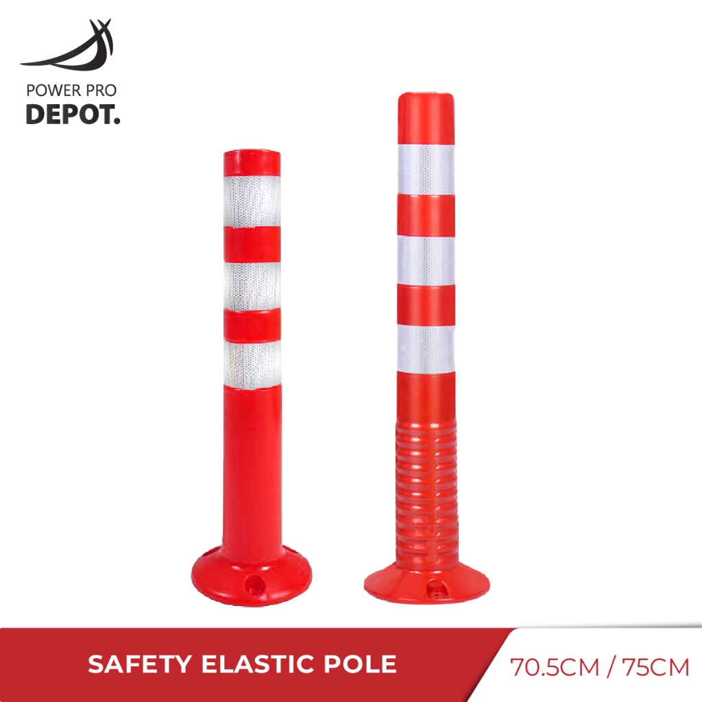 Safety Elastic Pole Cone (75cm) Flexible Pole Delineator Post Heavy ...