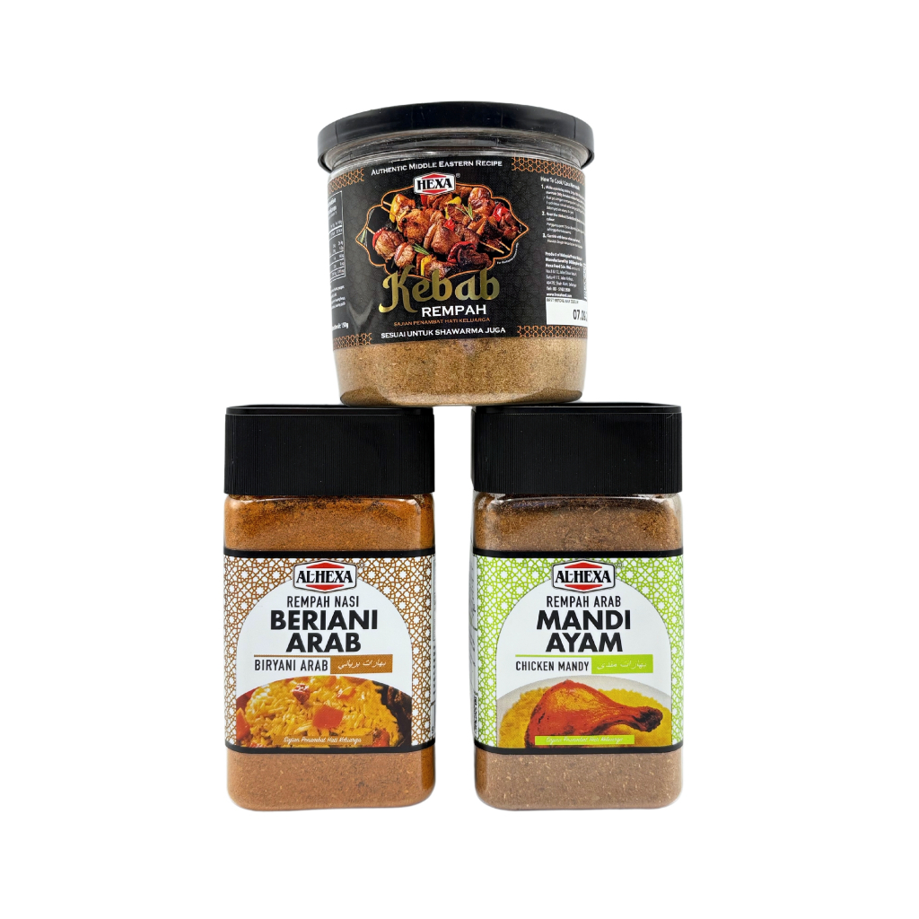 HEXA SET D Kebab Shawerma Rempah 150gm Nasi Beriani Arab 150gm Mandi ...