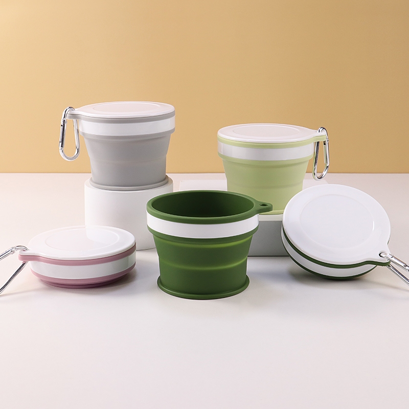 Cawan Silikon Lipat dengan Penutup Mini Silicone Cup Collapsible ...