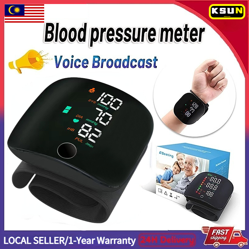 Wrist Type Blood Pressure Monitor LED Display Fast Measurement Digital ...