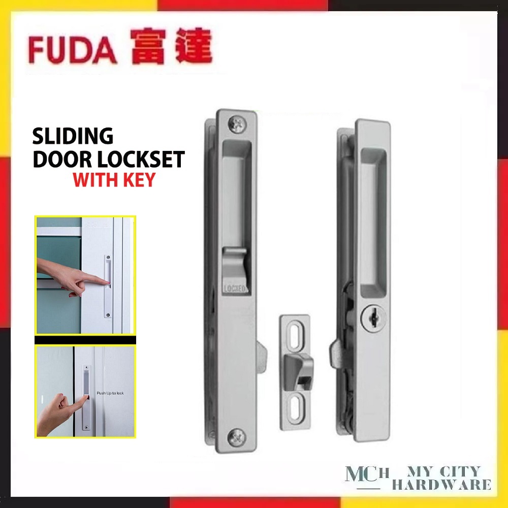 Fuda / Suhcco AL101 25mm Sliding Glass Door Handle Slide Door Hook Lock ...