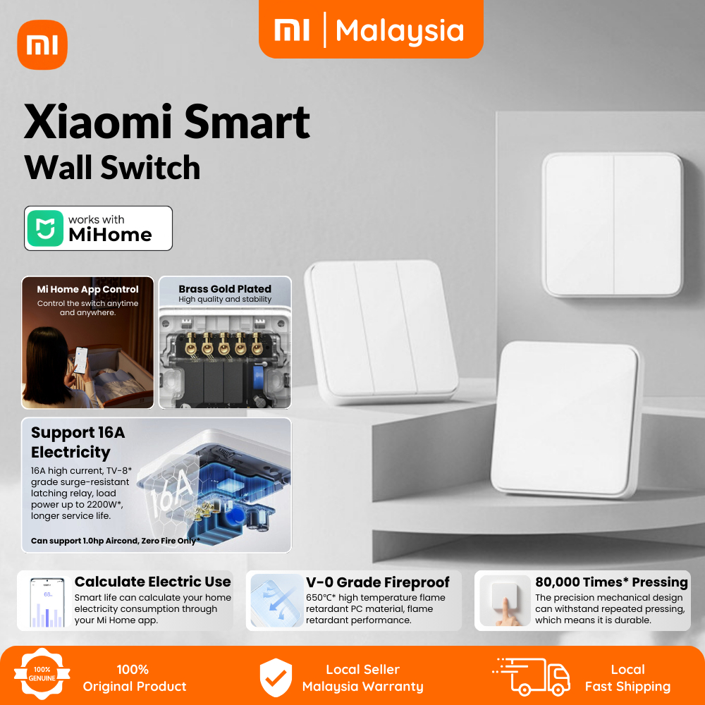 Xiaomi Wall Smart Switch 1 2 3 Gang Zero Fire Neutral Line Single Fire ...
