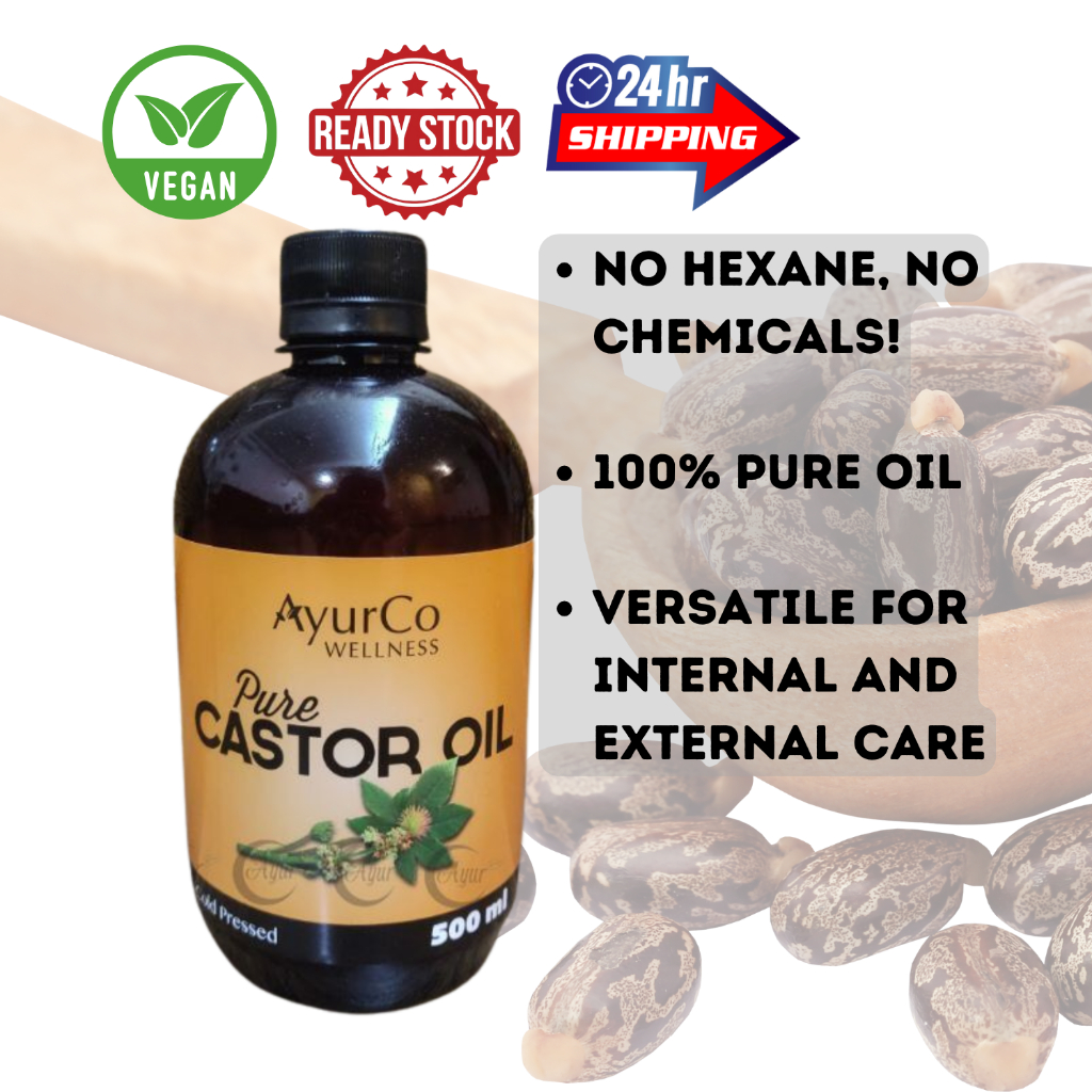 Pure Cold Pressed Castor Oil - Minyak Jarak Asli (500ml) - HEXANE FREE ...