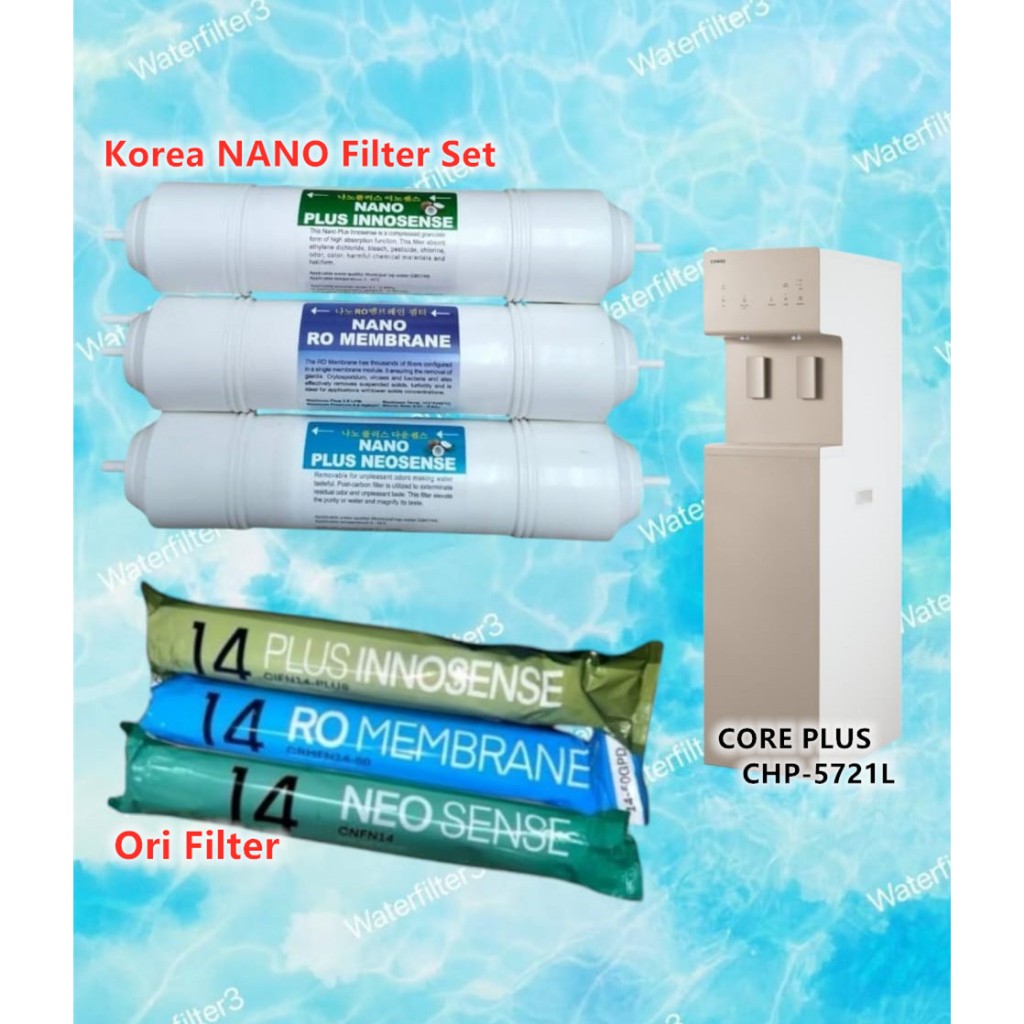Coway 14 Ori Filter & 14 OEM Korea NANO RO Filter for Core Plus CHP ...