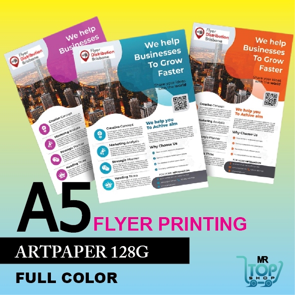 Flyer Printing A5 128gsm Art Paper/Flyer Cetak/Colour Digital Printing ...