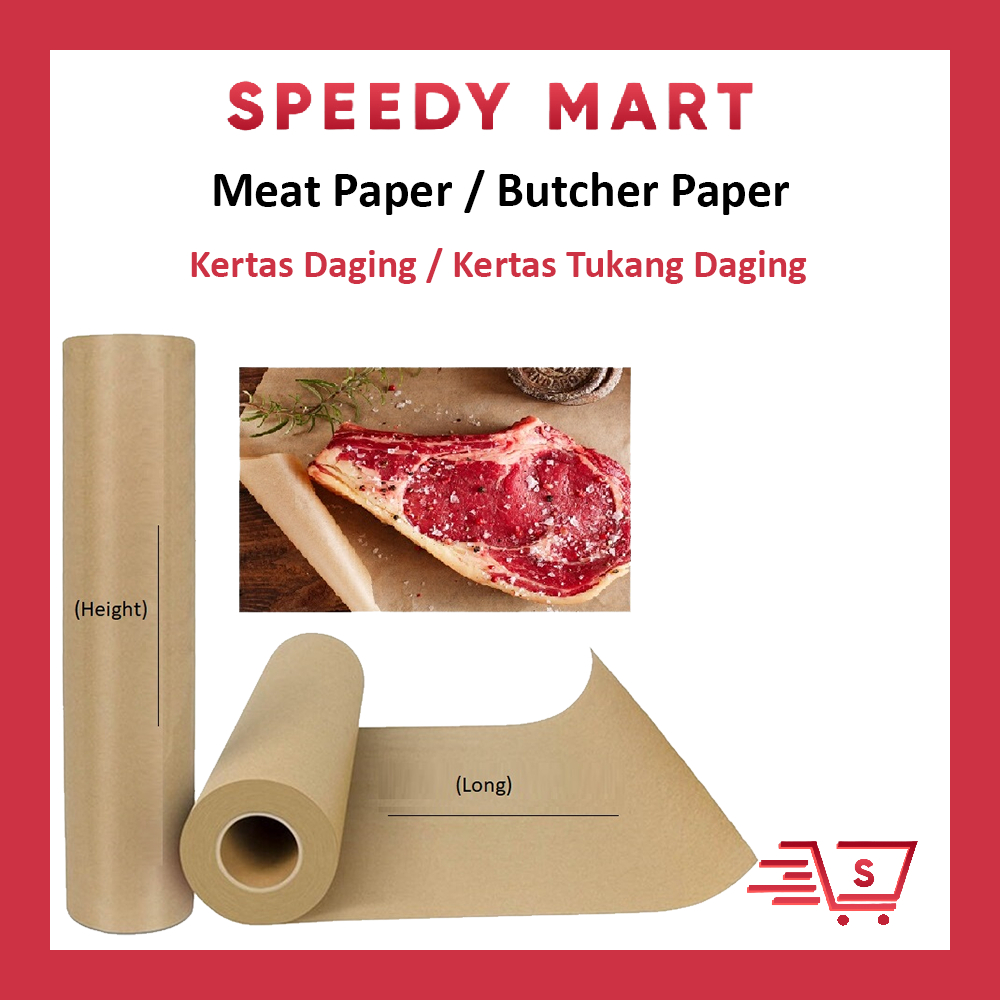 Gulung Kertas Daging / Brown Butcher Paper Roll Uncoated (60cm x ...