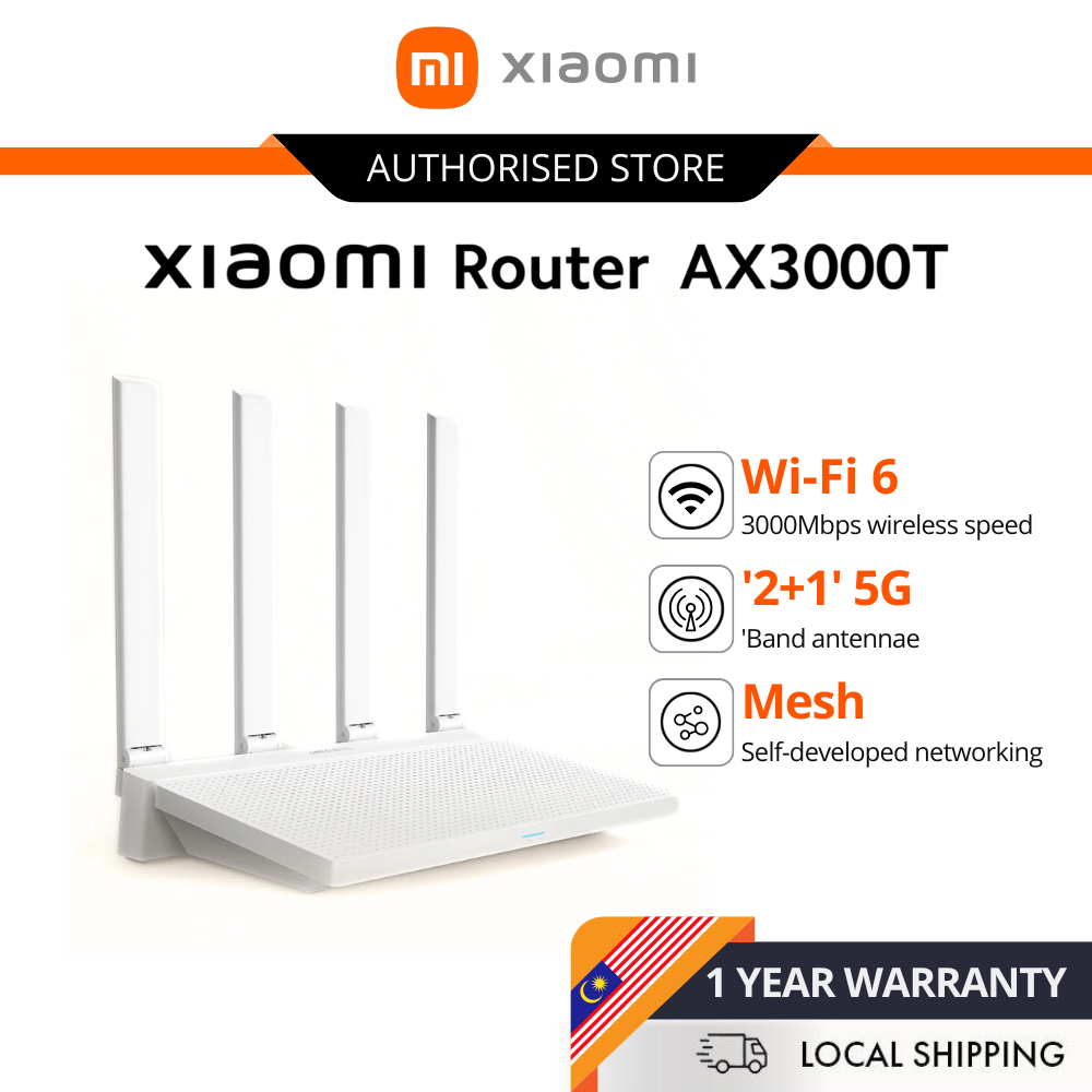 Xiaomi Router AX3000T - Wi-Fi 6 coverage 3000Mbps Wireless speed '2+1 ...