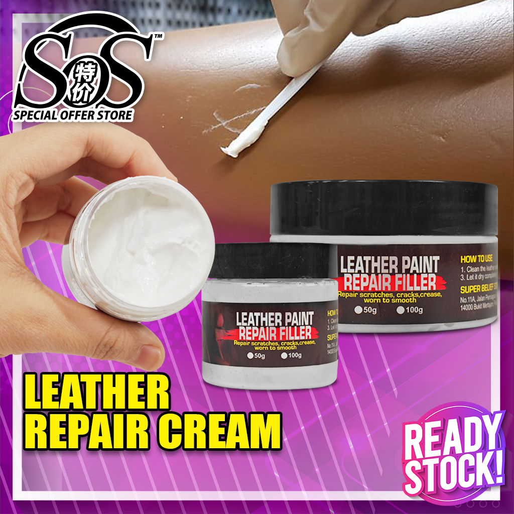 Leather Repair Cream for Car Seats Sofa Scratch Rips Tares Scuffs Holes ...