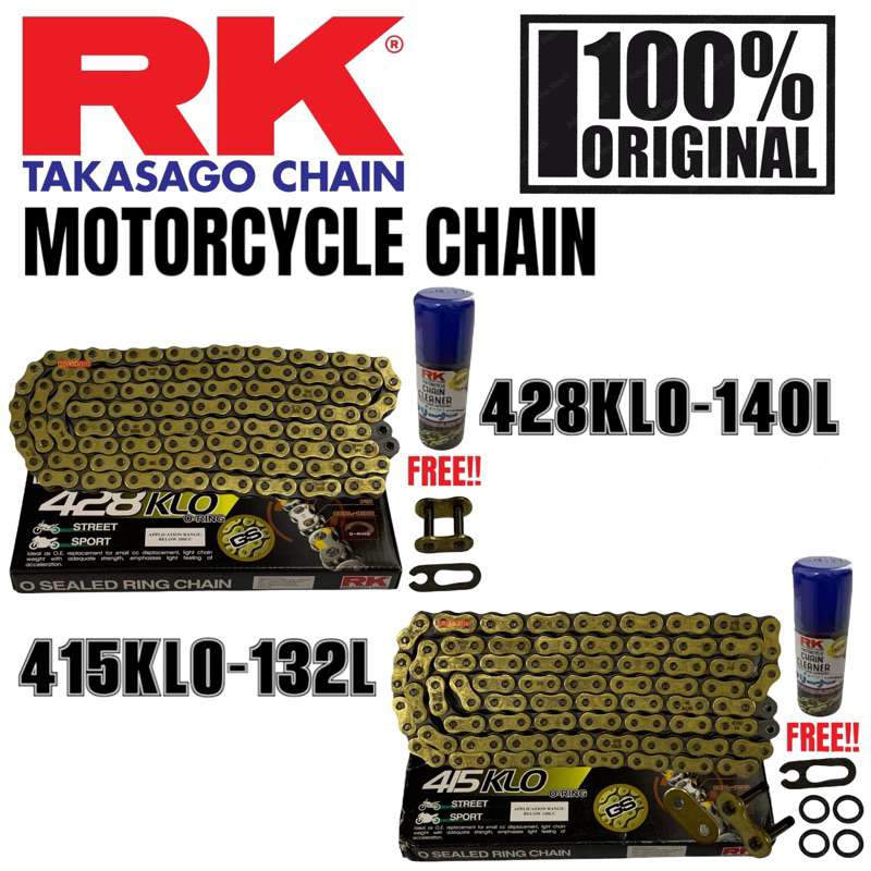 🔥100% ORIGINAL RK ORING GOLD CHAIN & HEAVY DUTY CHAIN MOTORCYCLE CHAIN ...