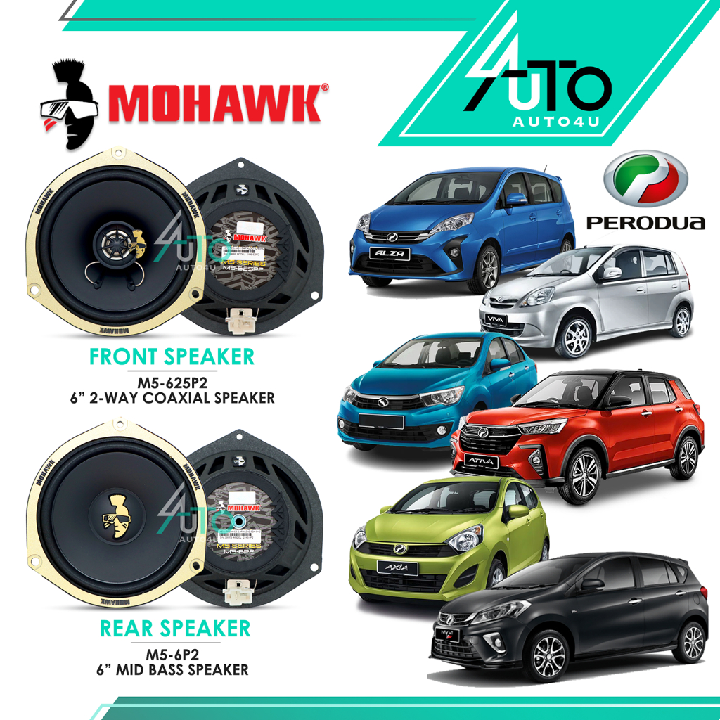 Mohawk Car Speaker Perodua Plug & Play PNP Axia Viva Bezza Alza Ativa ...