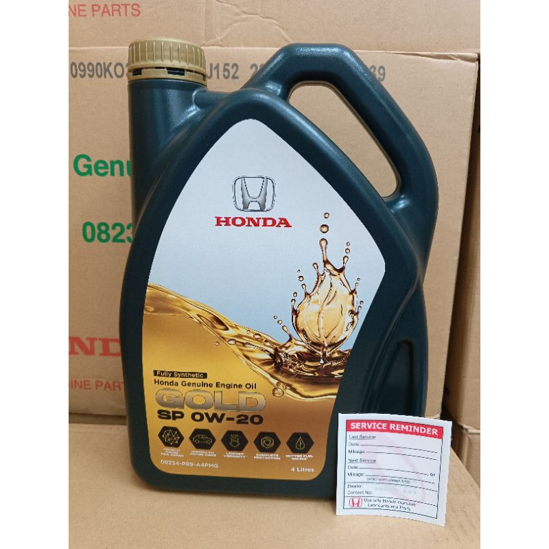 HONDA engine oil SP 0w-20 fully synthetic engine oil 4 liter | Shopee ...