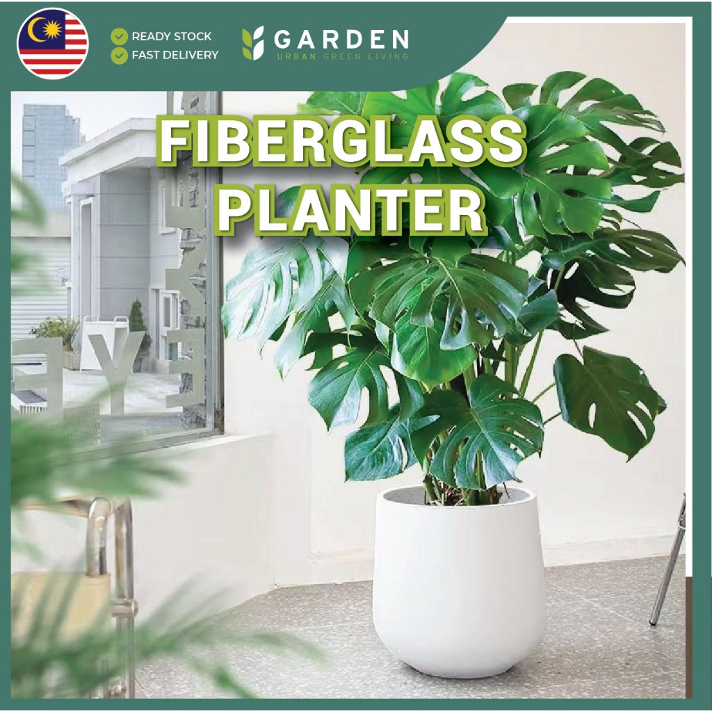 Round Shape FIBERGLASS Large Floor Planter Box Flower Tree Pot Vase ...