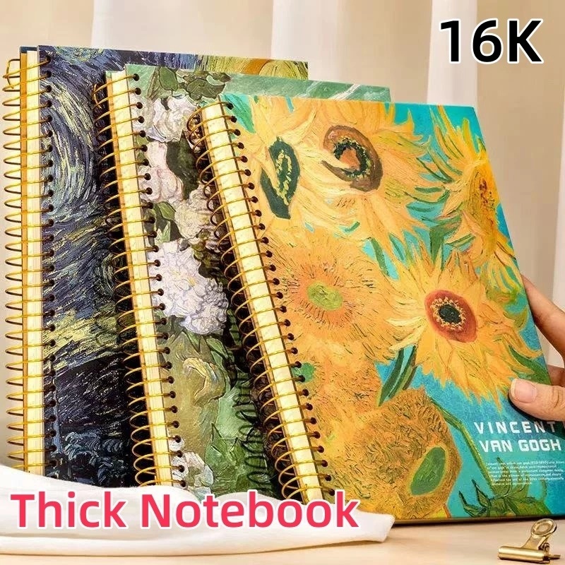 Thick B5 Notebook Van Gogh painting 16K Vintage Retro Coil Notebooks ...