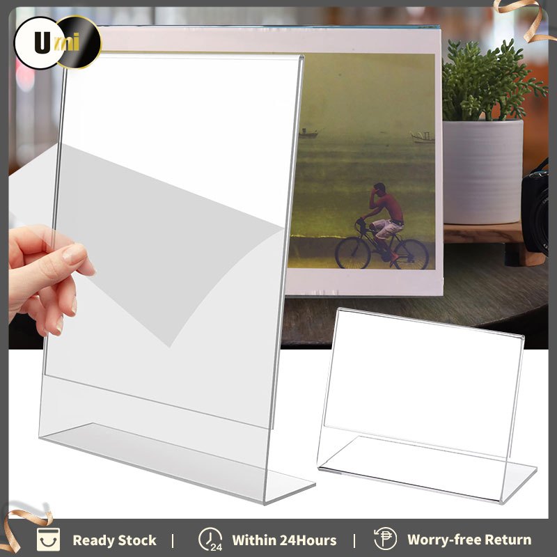 A5 Acrylic Sign Holder Clear Display Stand L Shape Table Menu Table ...