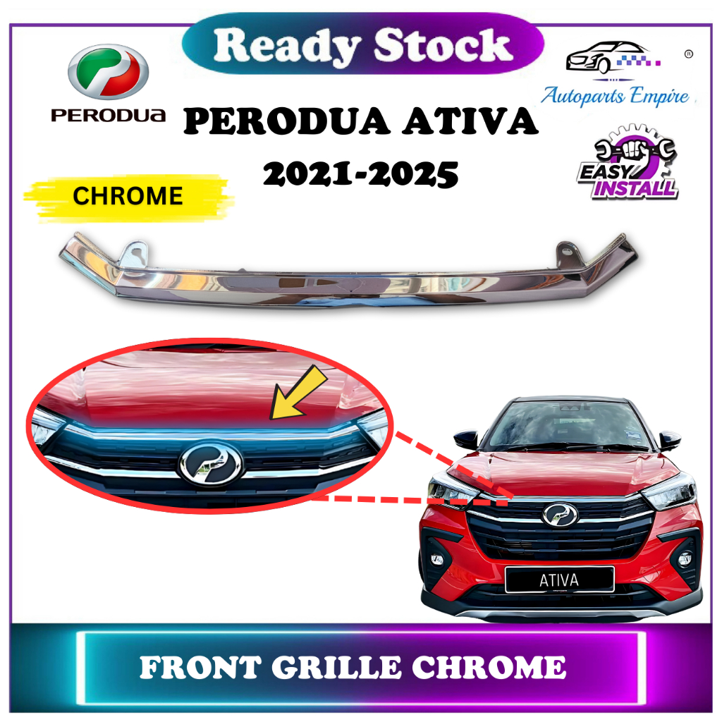 Perodua Ativa 】 Front Grille Moulding Upper Chrome Garnish ( 2021 ...