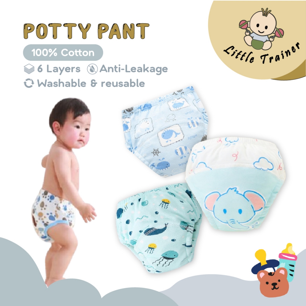 LittleTrainer Seluar Training Kencing Bayi 6 layers Potty Training ...