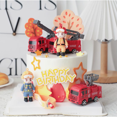 【𝐑𝐞𝐚𝐝𝐲 𝐒𝐭𝐨𝐜𝐤】Truck Children Boy Bomba Fireman Fire Firefighter Cake ...