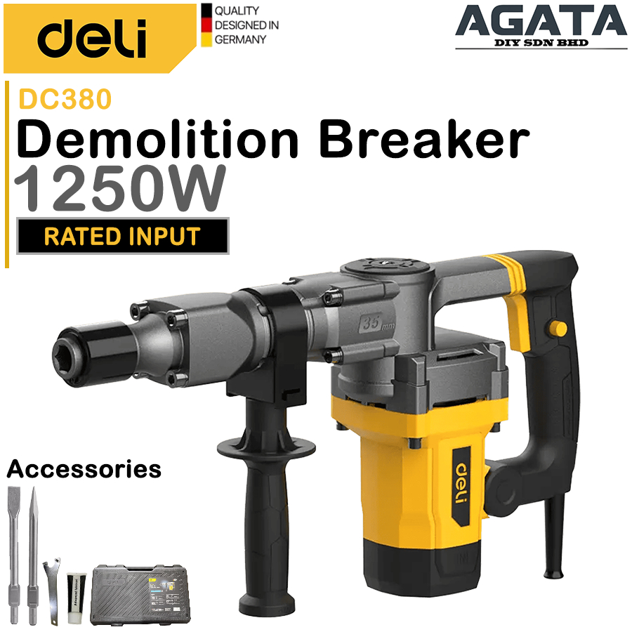 DELI 1250W Demolition Breaker DC380 Hacker Pick Electric Hammer Breaker ...