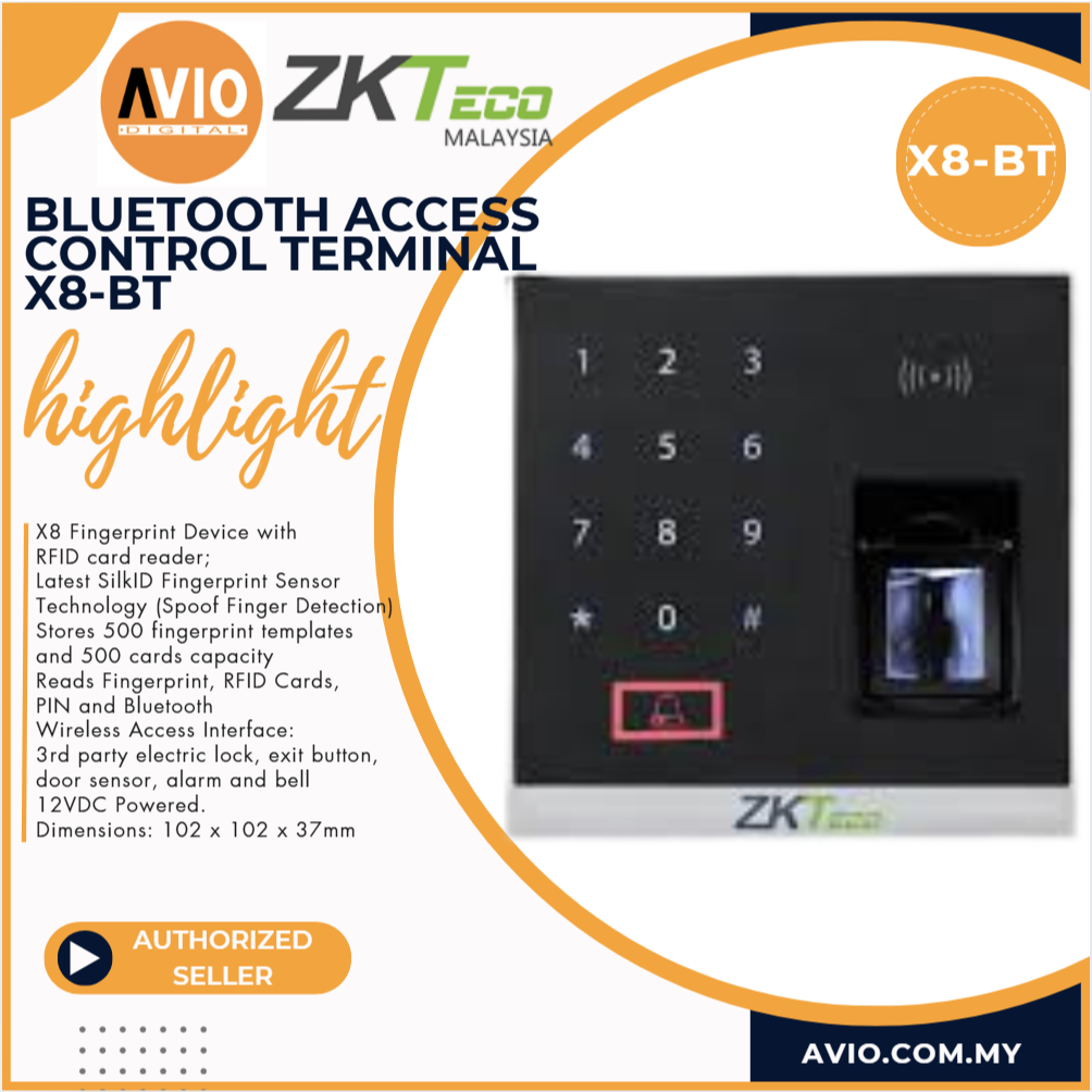 ZKTeco Bluetooth Fingerprint Password RFID ID EM 125KHz Card Door Access Control Reader Keypad ...