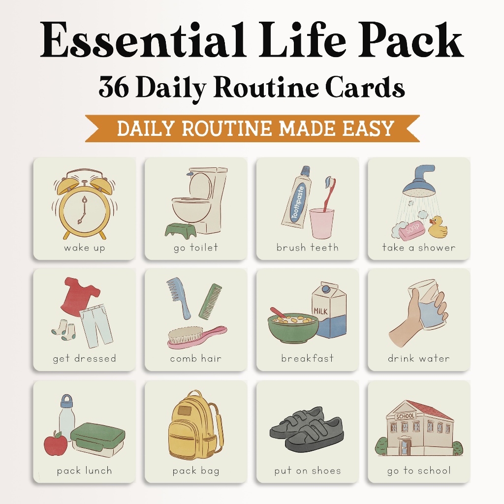 Bramble – Essential Routine Cards for Kids | Daily Visual Schedule ...