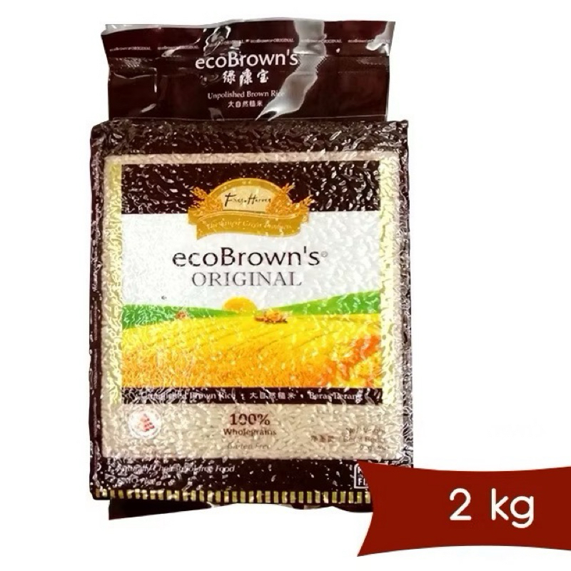 ecoBrown's Unpolished Brown Rice 100% Wholegrain (2kg) | Shopee Malaysia