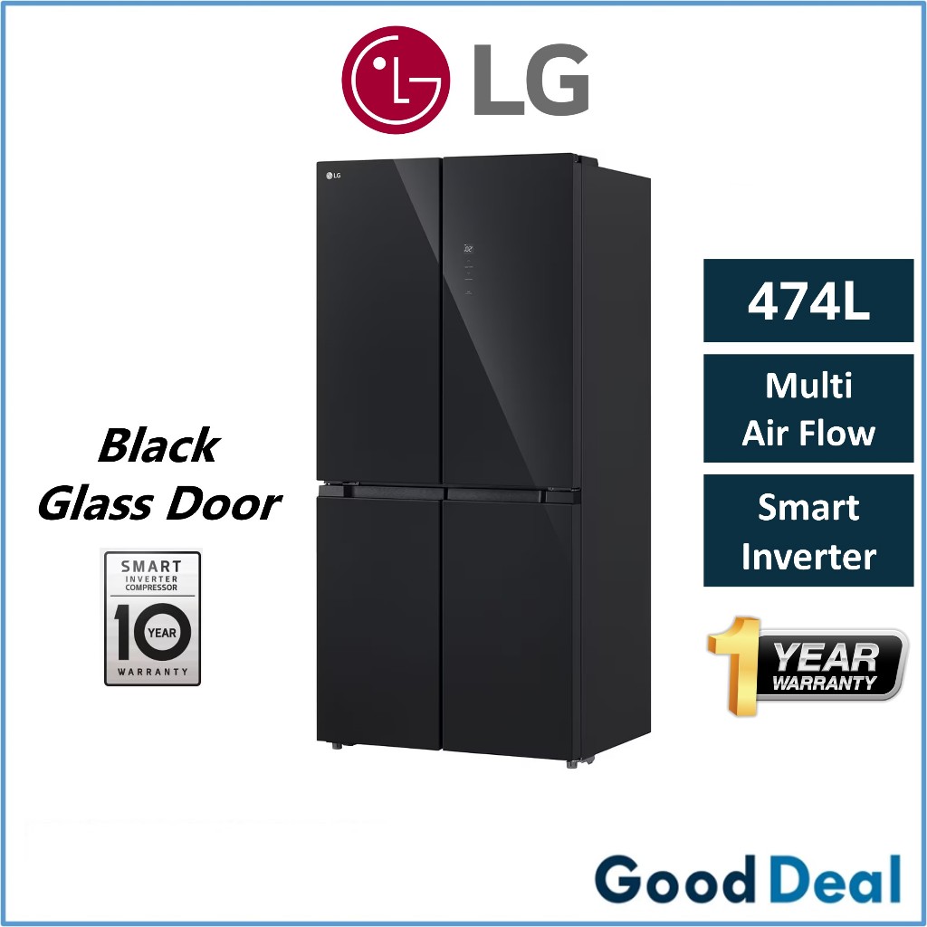 LG GC-B48FMGAH 474L Black Glass Fench Door Multi Door Inverter ...