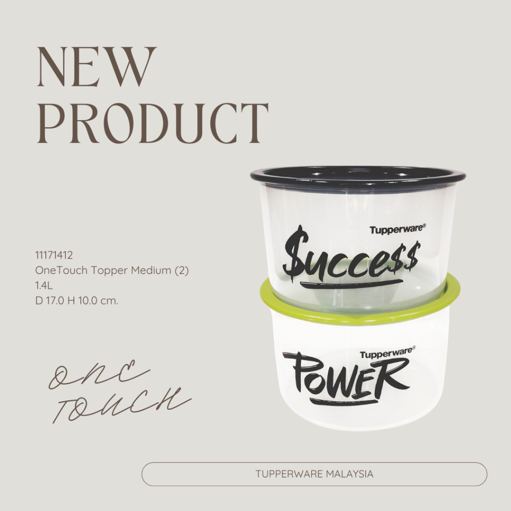 Tupperware One Touch Topper Medium (2) 1.4L | Shopee Malaysia