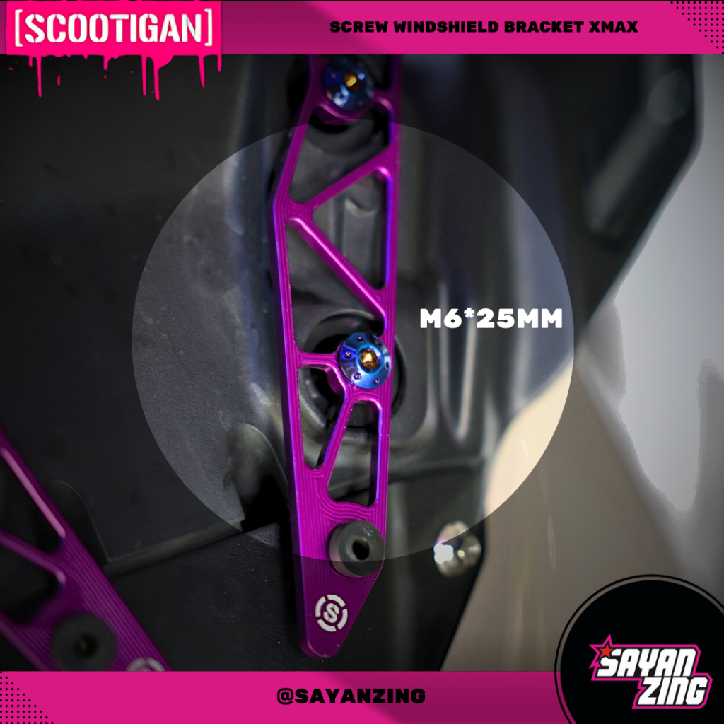 SCREW WINDSHIELD BRACKET XMAX M6*25MM SET (4PCS) STAINLESS STEEL COLOUR ...