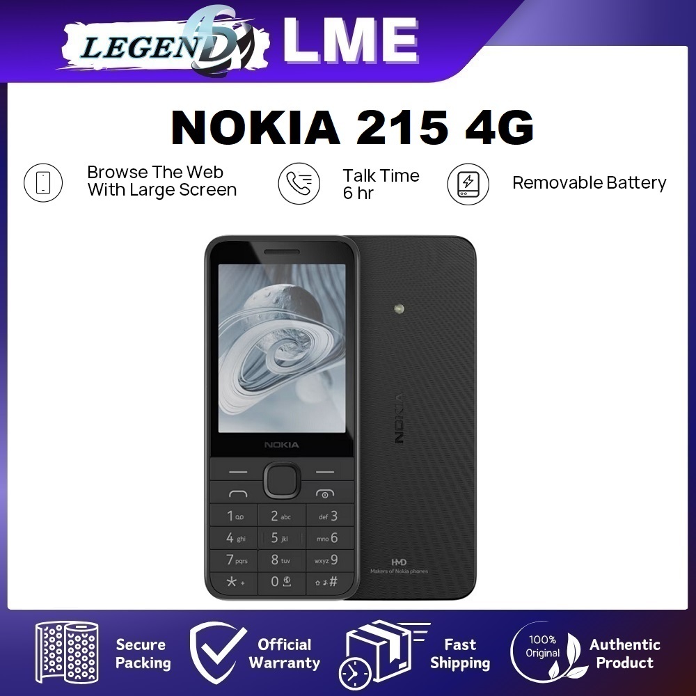 [NEW SET] Nokia 215 4G Dual Sim Original Nokia Feature Phone 1 Year ...