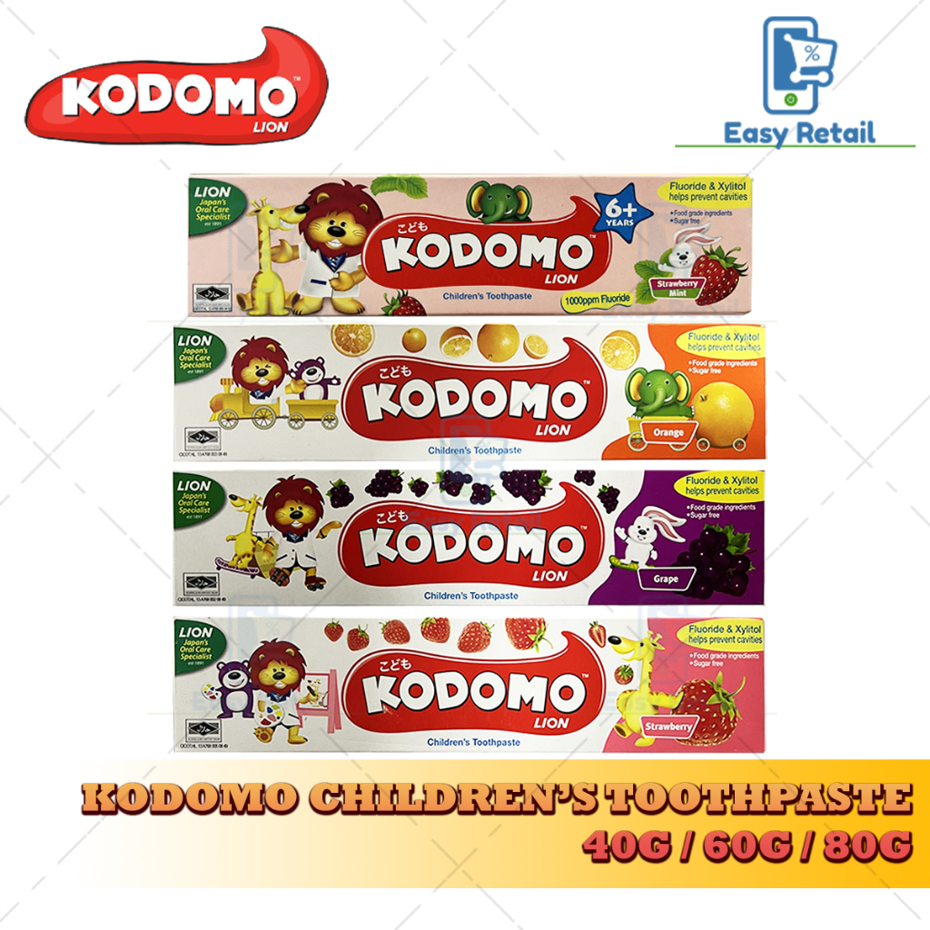 KODOMO Lion Toothpaste 40G / 60G / 80G ( Strawberry / Orange / Grape / Strawberry Mint ...