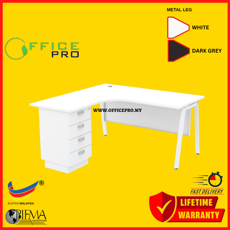 A Leg L-Shape Computer Table 5-6FT Modern Writing Desk Meja Komputer ...