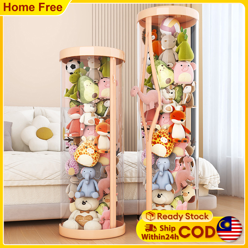 Doll Storage Bucket Stuff Doll Plush Toy Storage Basket with Cover Toy ...