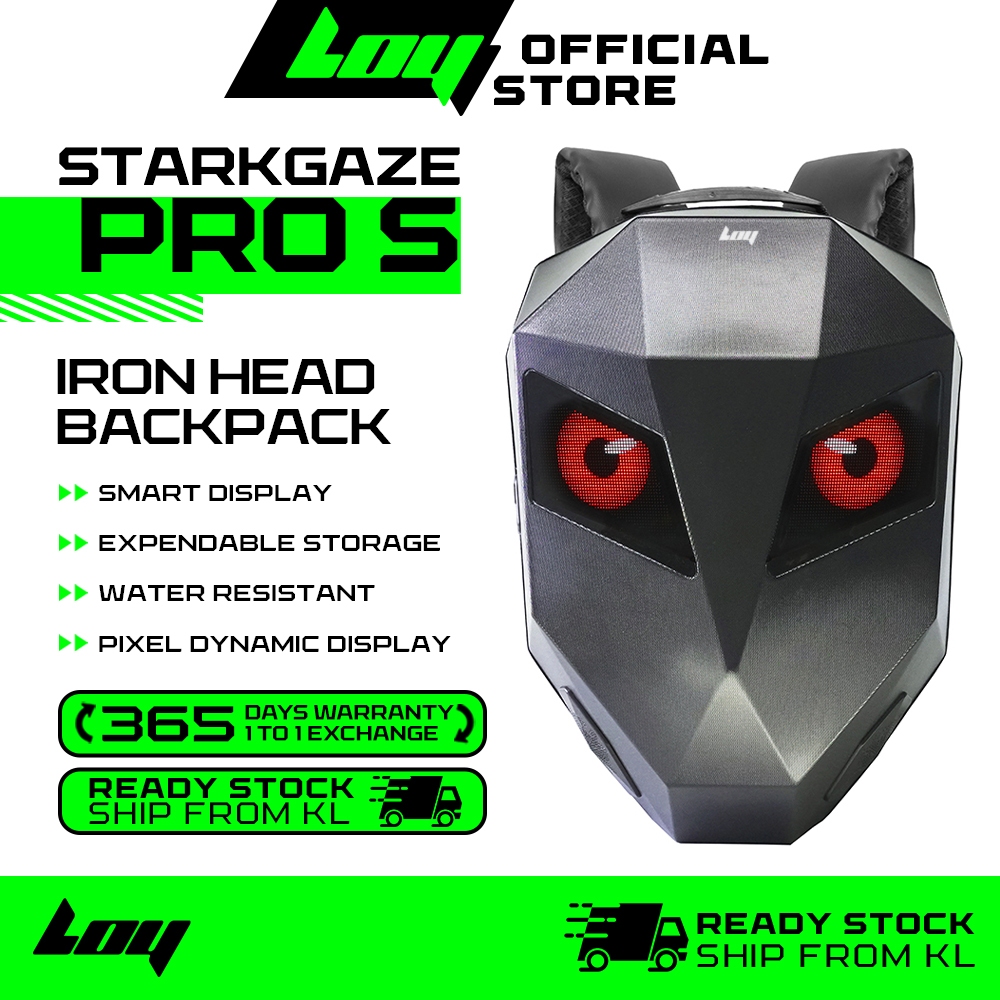 LOY StarkGaze Pro S built-in speaker Knight Backpack Bag With Led Eyes ...
