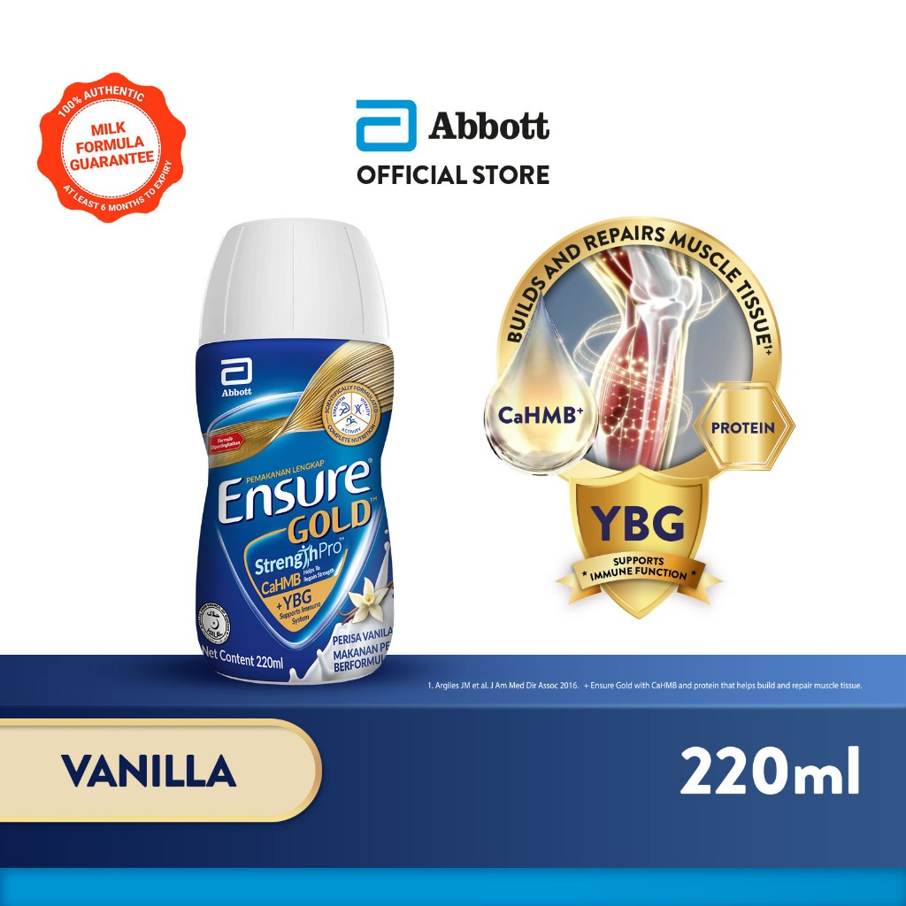 Ensure Gold Liquid Ready-to-Drink RPB - Vanilla (220ml) [Exp 26 Mar 2026 & / Later] | Shopee ...
