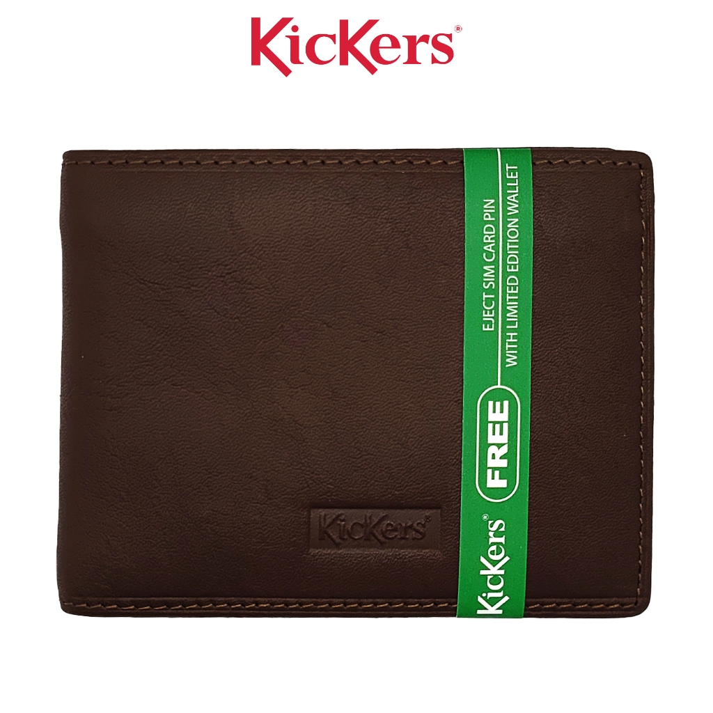 Kickers Premium Genuine Top Grain Cowhide Leather Bifold Short Wallet ...